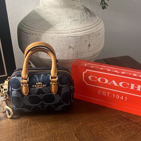 Coach | Accessories | Coach Mini Rowan Denim Bag Charm | Poshmark